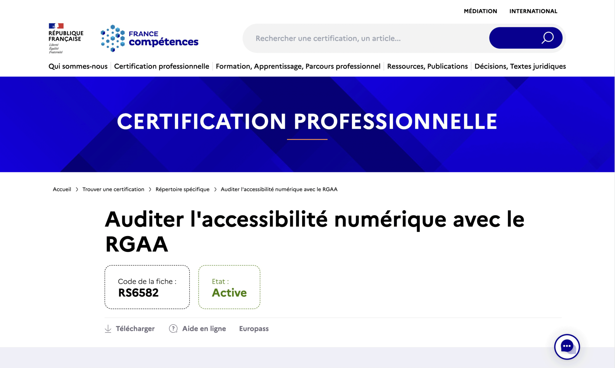 La certification d’Access42 à l’audit d’accessibilité numérique RGAA enregistrée par France ...